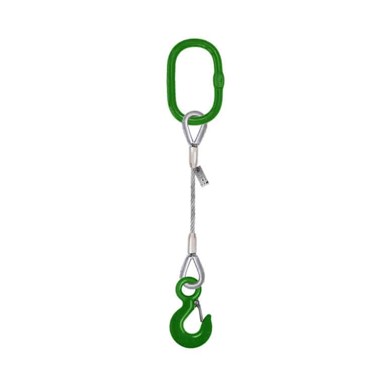 1 Leg Wire Rope Sling Master Link to Eye Hook with Latch