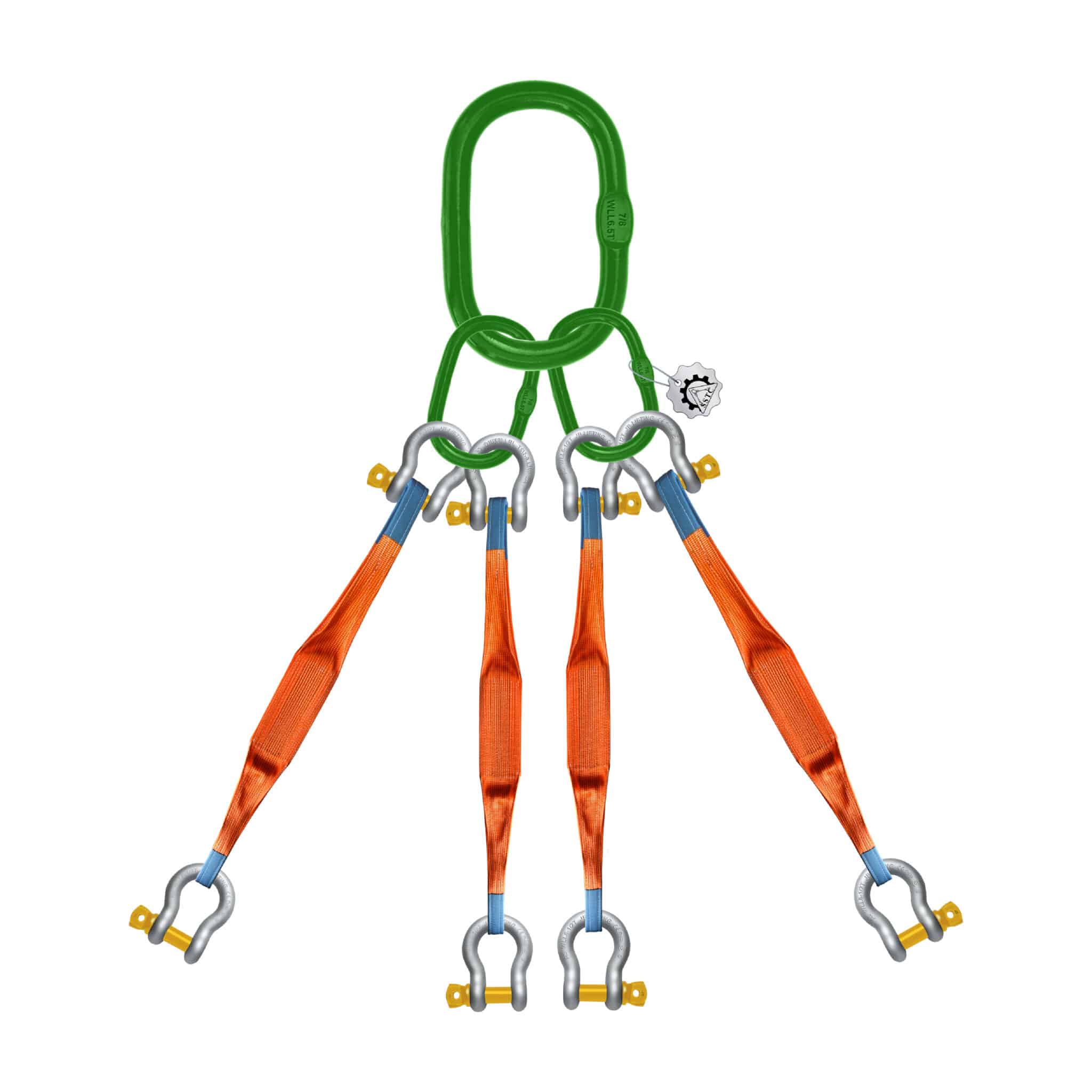 Four Leg Web Sling With Bow-Shaped Shackle Screw Pin KSA