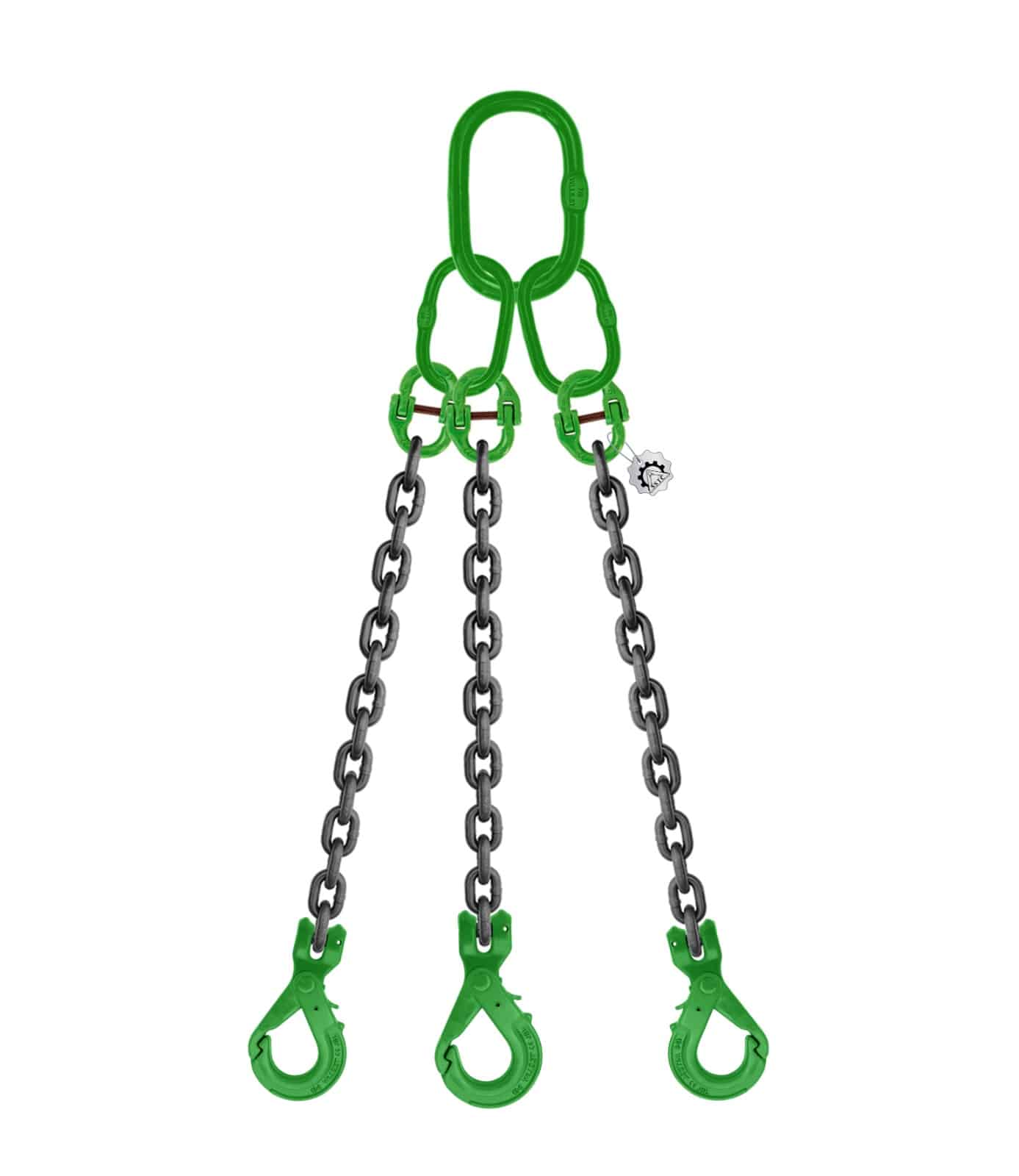 THREE LEG CHAIN SLING WITH CLEVIS SELF LOCKING HOOK - Safe and Secure ...