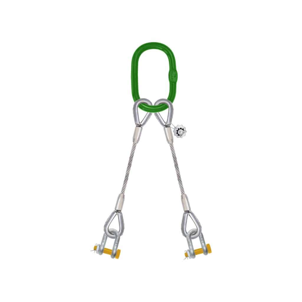 Two Leg Wire Rope Bridle Sling D-Shaped Shackle Bolt Type