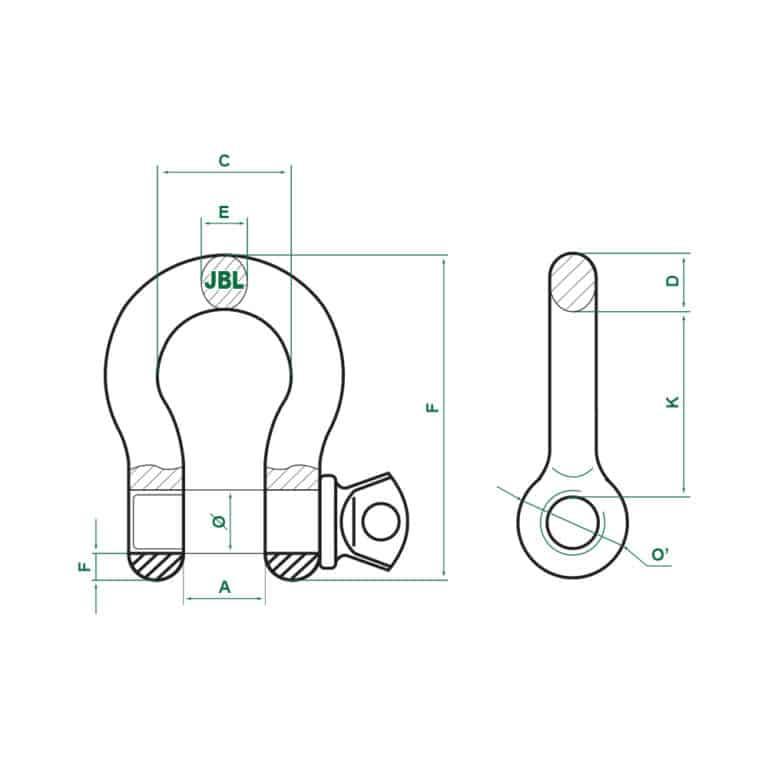 Anchor-Bow-Omega Shaped Shackle With Screw Pin