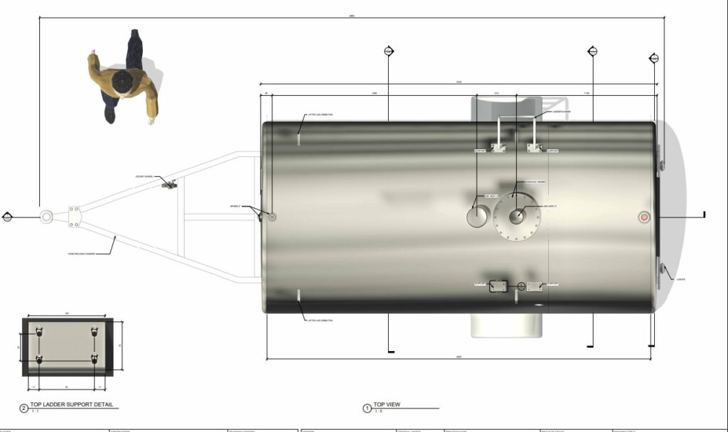 2500L Bowser Fuel Tank - Safe and Secure Trading Company
